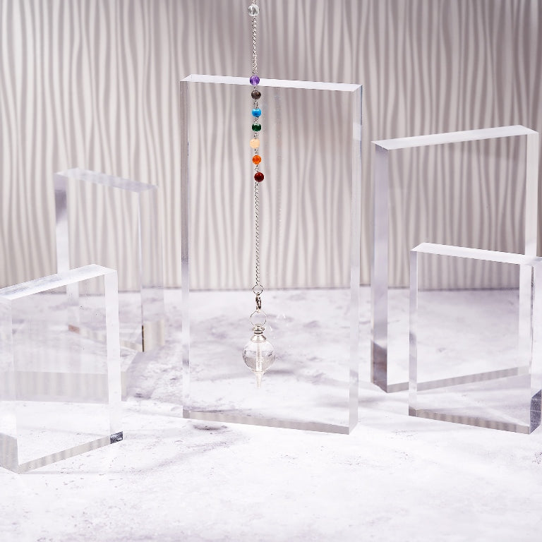 Clear Quartz Natural Polished Sphere Dowsing Chakra Pendulum – Reiju